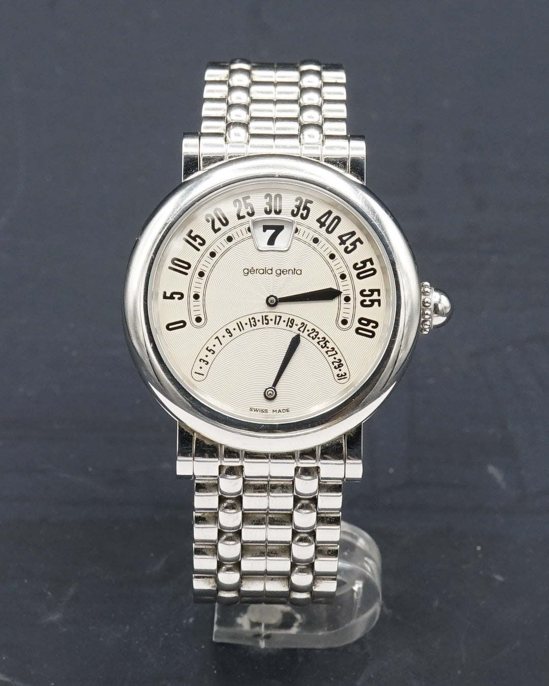 2000s Gerald Genta Bi-Retro G3734 Guilloché dial